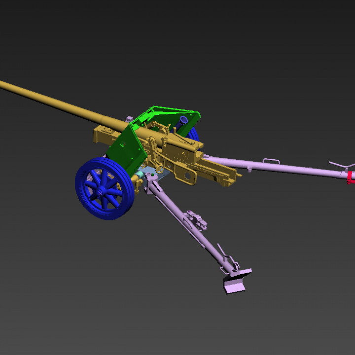 3D Printable pak 40 cannon by Dmitry Tishchenkov