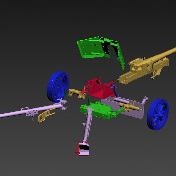 3D Printable pak 40 cannon by Dmitry Tishchenkov