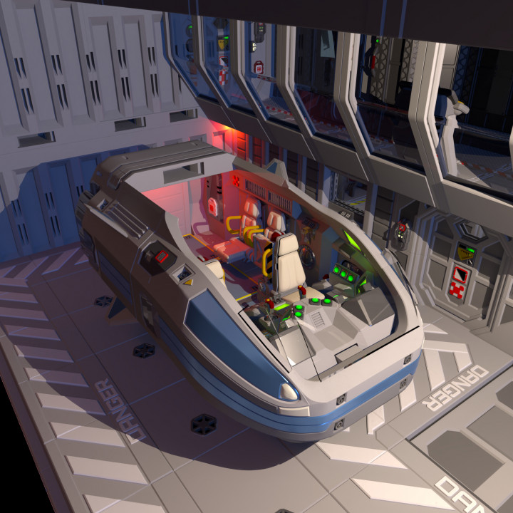 3D Printable Outback PS-7E Shuttle Pod "Extended" Variant by 2nd Dynasty