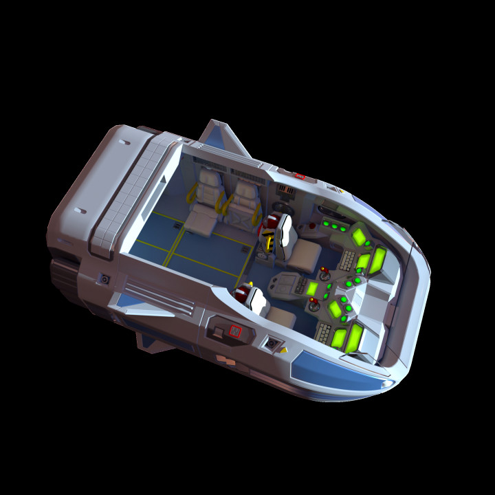 3D Printable Outback PS-7E Shuttle Pod "Extended" Variant by 2nd Dynasty