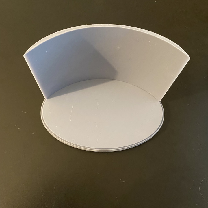 3D Printable Oval Plinth 170 x 110mm with 100mm Backdrop by ...