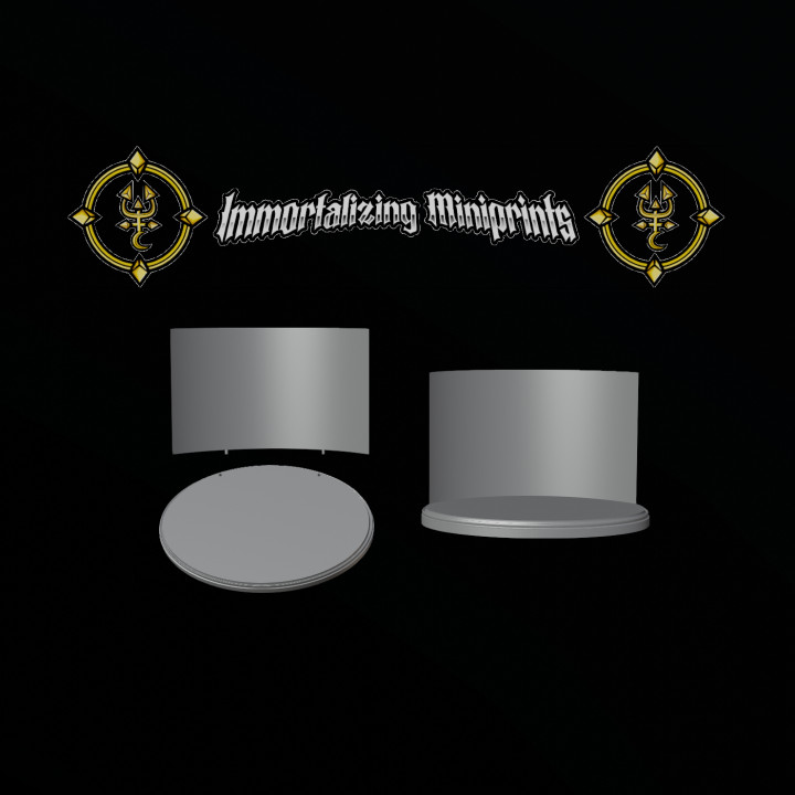 3D Printable Oval Plinth 170 x 110mm with 100mm Backdrop by ...