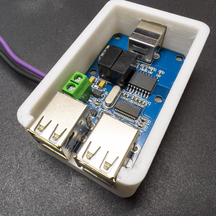 3D Printable Case for ADUM3160 USB isolator with embeded 4 port HUB by ...