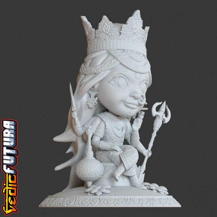 3D Printable Chibi Durga - The Victorious Conqueror [Easy Paint] by ...