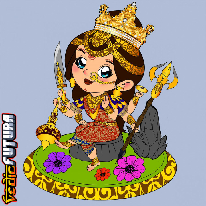 3D Printable Chibi Durga - The Victorious Conqueror [Easy Paint] by ...