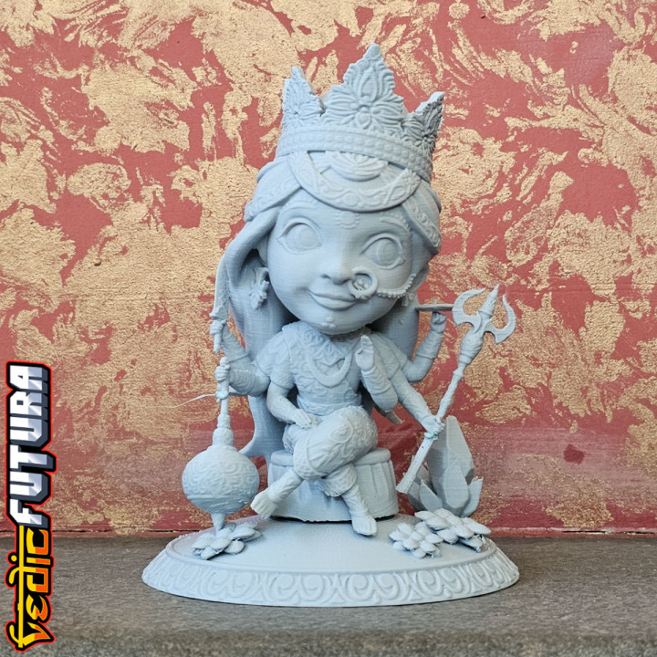 3D Printable Chibi Durga - The Victorious Conqueror [Easy Paint] by ...