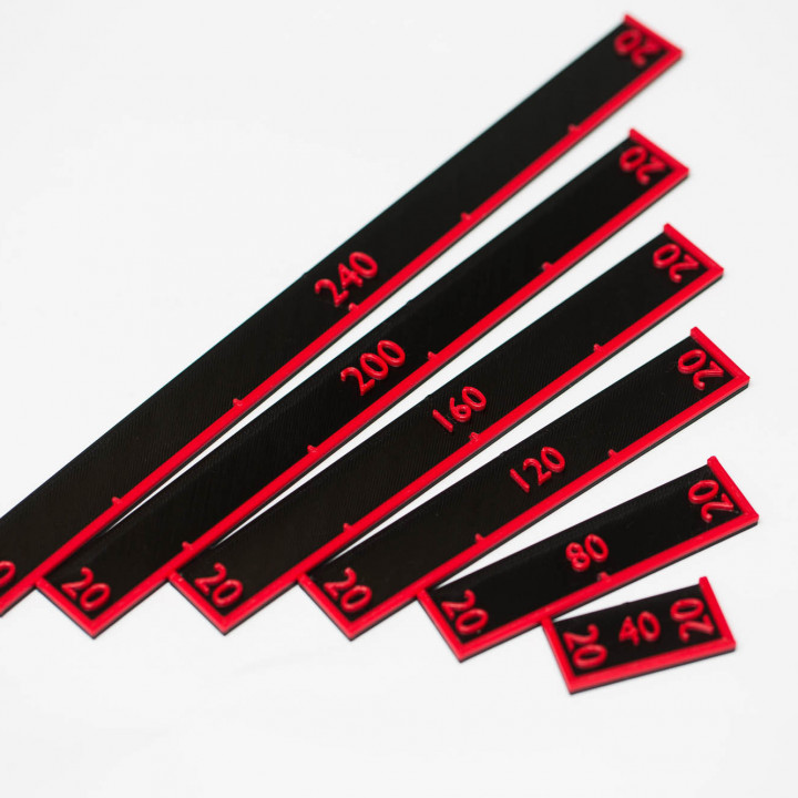 3D Printable Wargaming Measuring Tool STLs - Metric, for ADLG etc ...