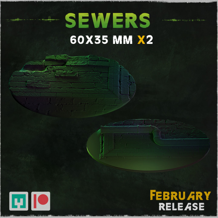 3D Printable Sewers - Bases & Toppers (Big Set ) by Zabavka Workshop