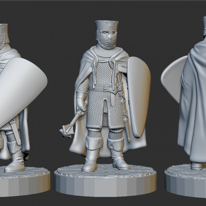 3D Printable Crusader Knight Mace by Rogue Hero Minis