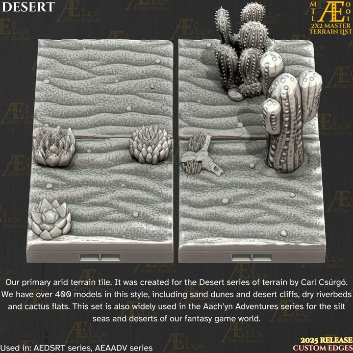 3D Printable AEMTL001 – 2×2 Master Terrain List by Aether Studios