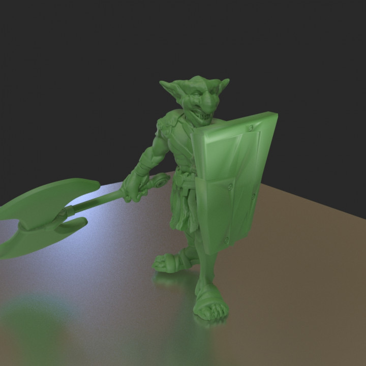 3D Printable Hobgoblin with axe and shield by Harry's 3d Sculpting