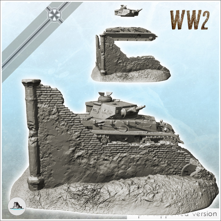 3D Printable Carcass of Panzer IV Ausf. F1 in building ruin - Germany ...