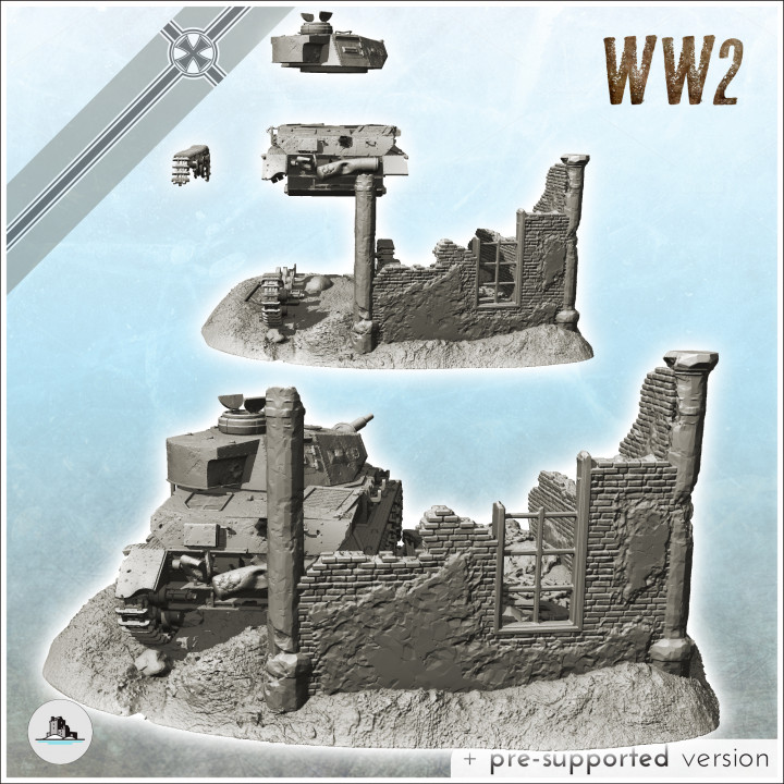 3D Printable Carcass of Panzer IV Ausf. F1 in building ruin - Germany ...