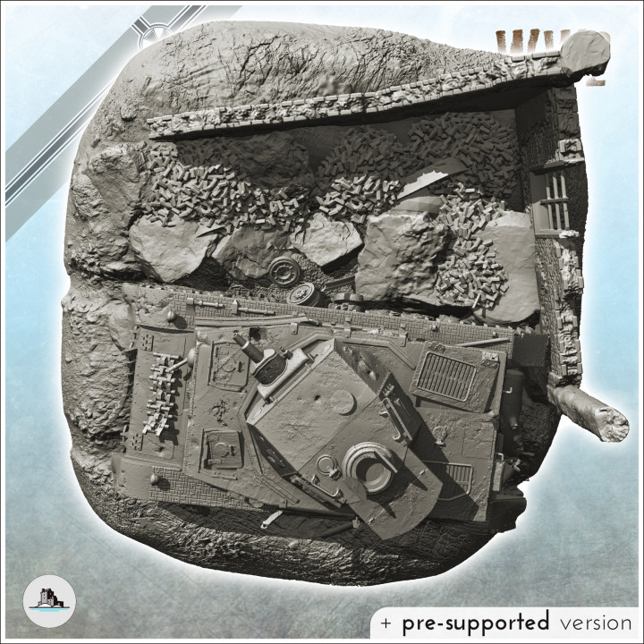 3D Printable Carcass of Panzer IV Ausf. F1 in building ruin - Germany ...
