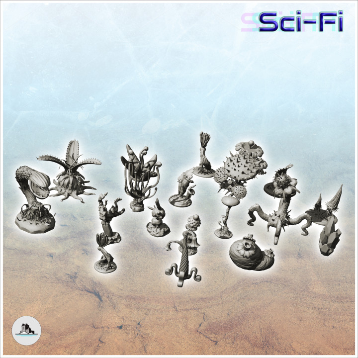 3D Printable Set of nineteen alien plants (2) - Future Sci-Fi SF Post ...