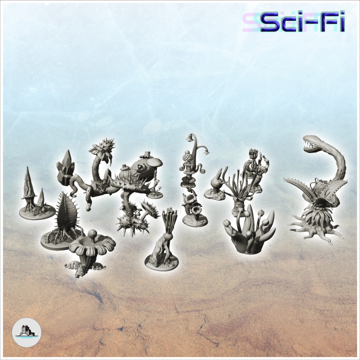 3D Printable Set of nineteen alien plants (2) - Future Sci-Fi SF Post ...