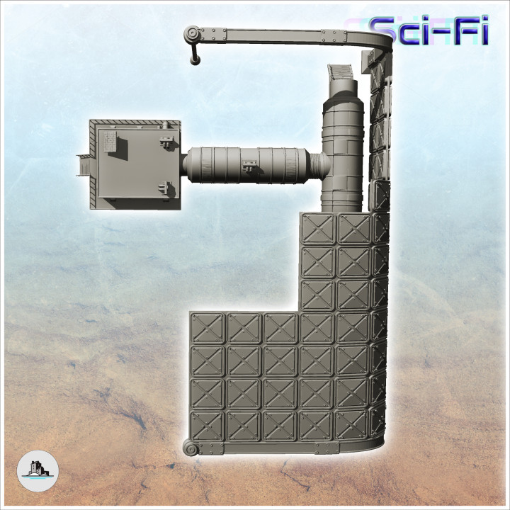 3D Printable Large space base with multiple modules and large ...