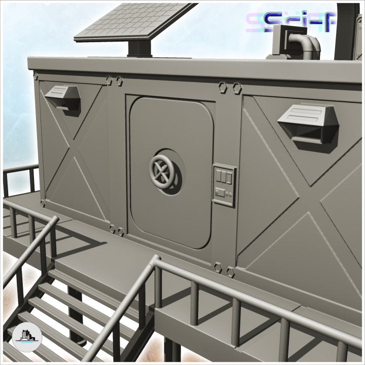 3D Printable Large space base with multiple modules and large ...