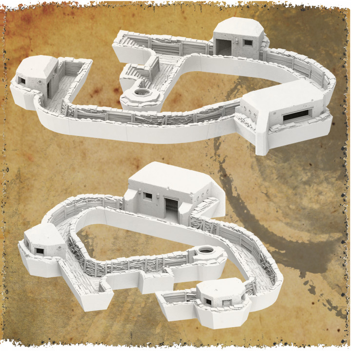 3D Printable Modular build-in trench system by 3Dlayeredscenery