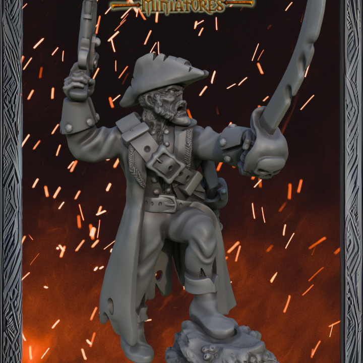 3D Printable Zombie Pirates 2.0 by Landor Miniatures