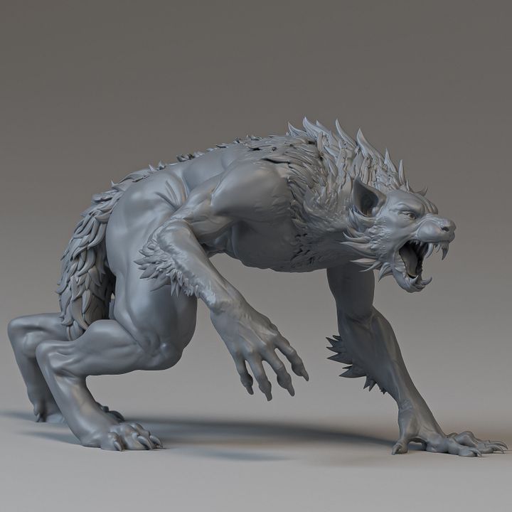 3D Printable werewolf walking pose by Silana cadou