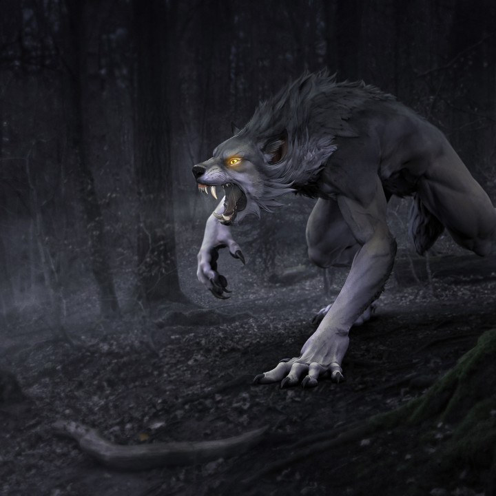 3D Printable werewolf walking pose by Silana cadou