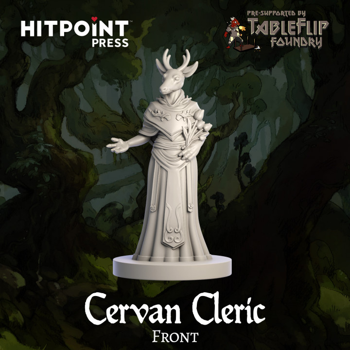 3D Printable HUMBLEWOOD - Cervan Cleric by Hit Point Press