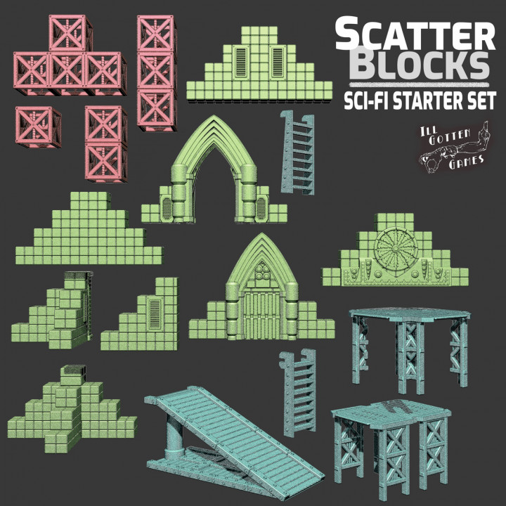 3D Printable ScatterBlocks: Sci-Fi Starter Set by Ill Gotten Games