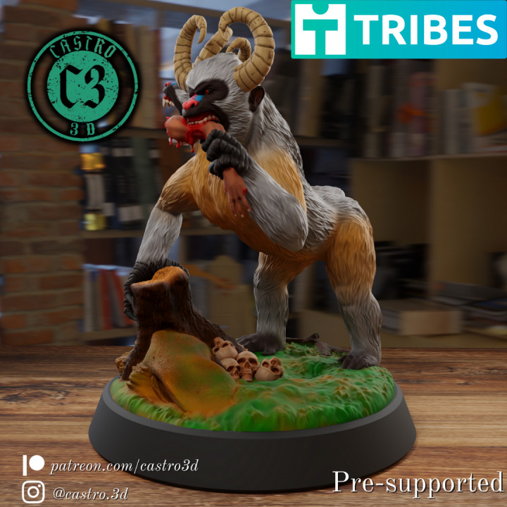 3D Printable Akã-Mokõi-Ka'i - The Double Head Baboon by Castro3D