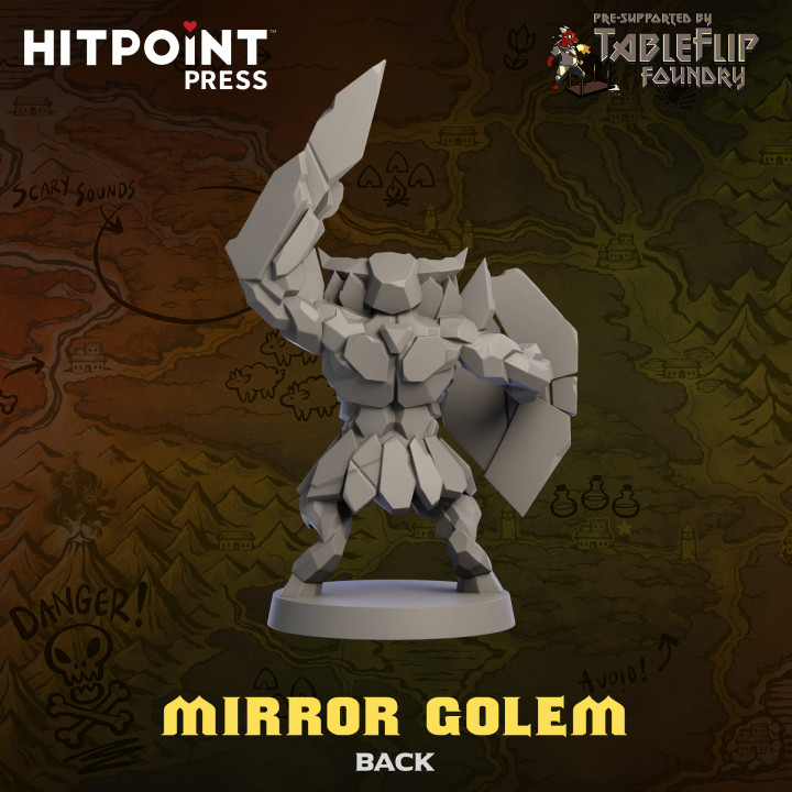 3D Printable FOOL'S GOLD - Mirror Golem by Hit Point Press