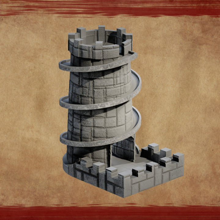 3D Printable Medieval Tower - Dice Tower by Lazy Bear
