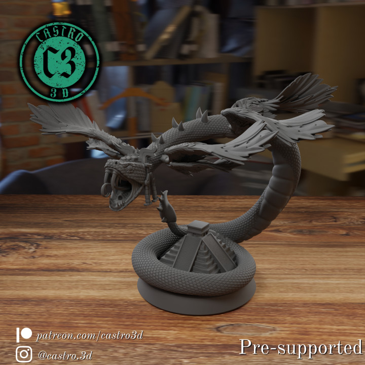 3D Printable Kukulkan - The Feathered Serpent by Castro3D