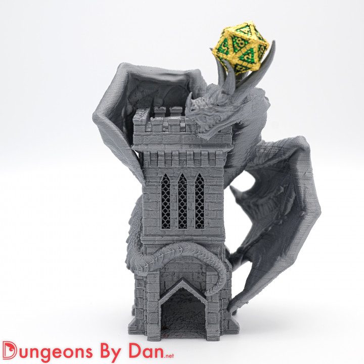 3D Print of Wyvern Dice Tower - SUPPORT FREE! by Dungeons By Dan