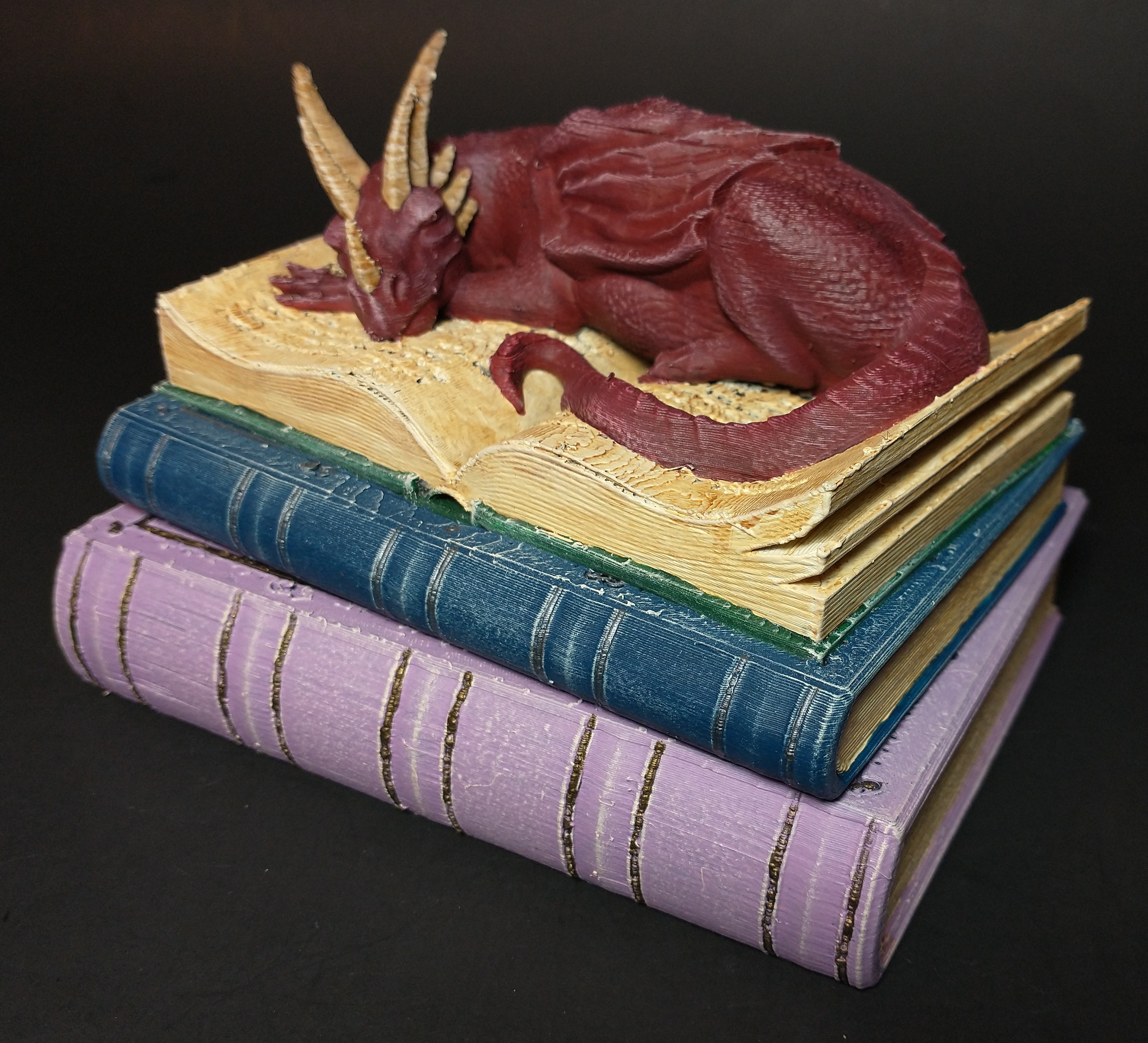 3D Printable Book Dragon Dice Vault - SUPPORT FREE! by FatesEnd