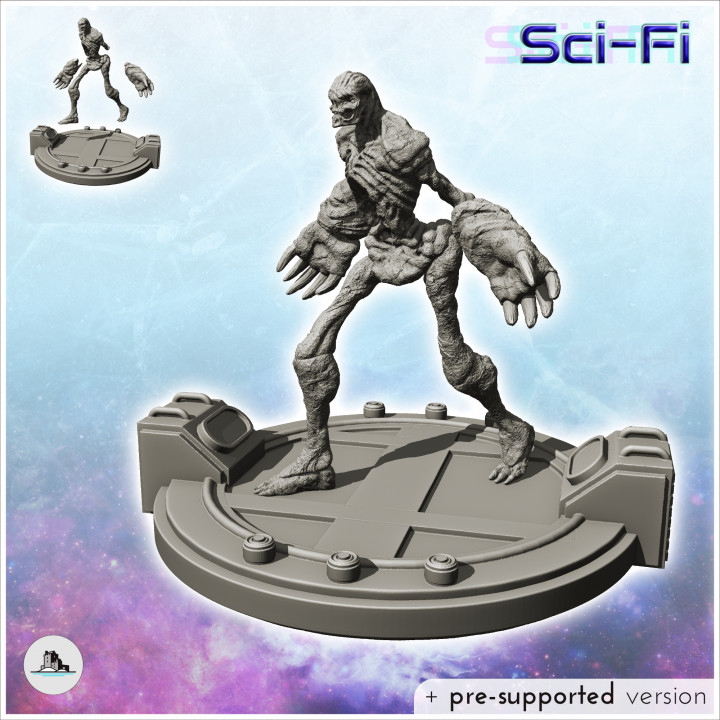 3D Printable Alien zombie creature with large hands (3) - SF SciFi wars ...