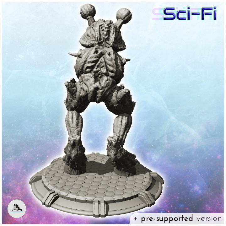 3D Printable Alien creature with round antennas and no arms (4) - SF ...