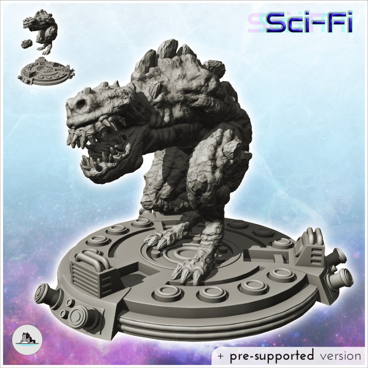 3D Printable Alien dinosaur creature with sharp fangs (5) - SF SciFi ...