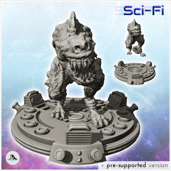 3D Printable Alien dinosaur creature with sharp fangs (5) - SF SciFi ...