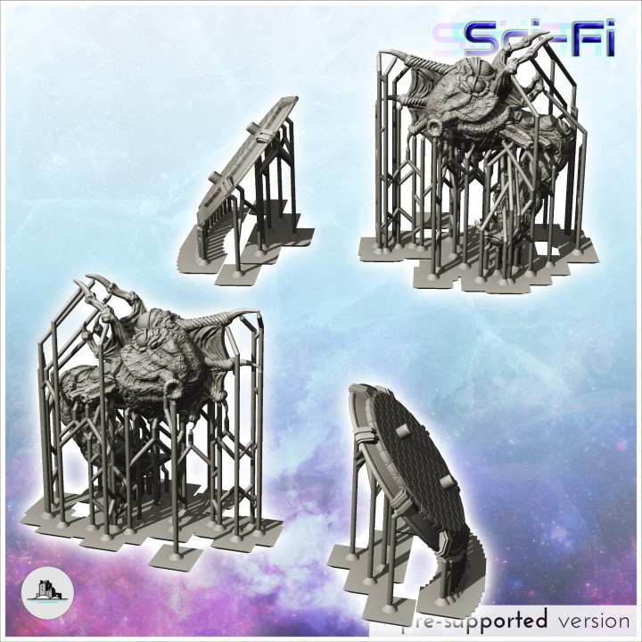 3D Printable Alien creature with webbed crest and triple eyes (8) - SF ...