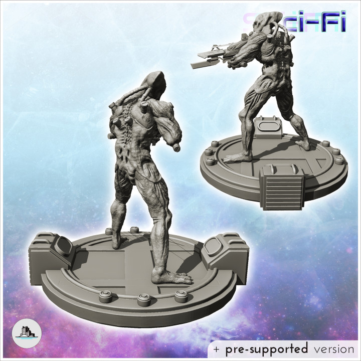 3D Printable Alien warrior firing a laser assault rifle (10) - SF SciFi ...