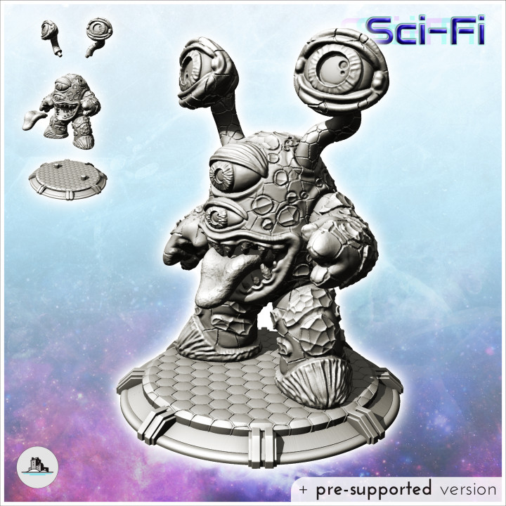 3D Printable Alien creator with four eyes and large tongue (11) - SF ...