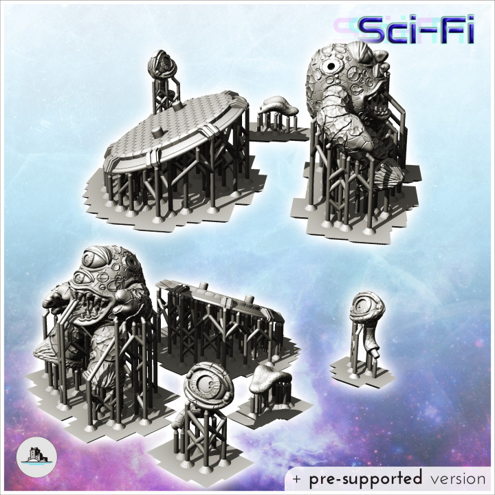 3D Printable Alien creator with four eyes and large tongue (11) - SF ...