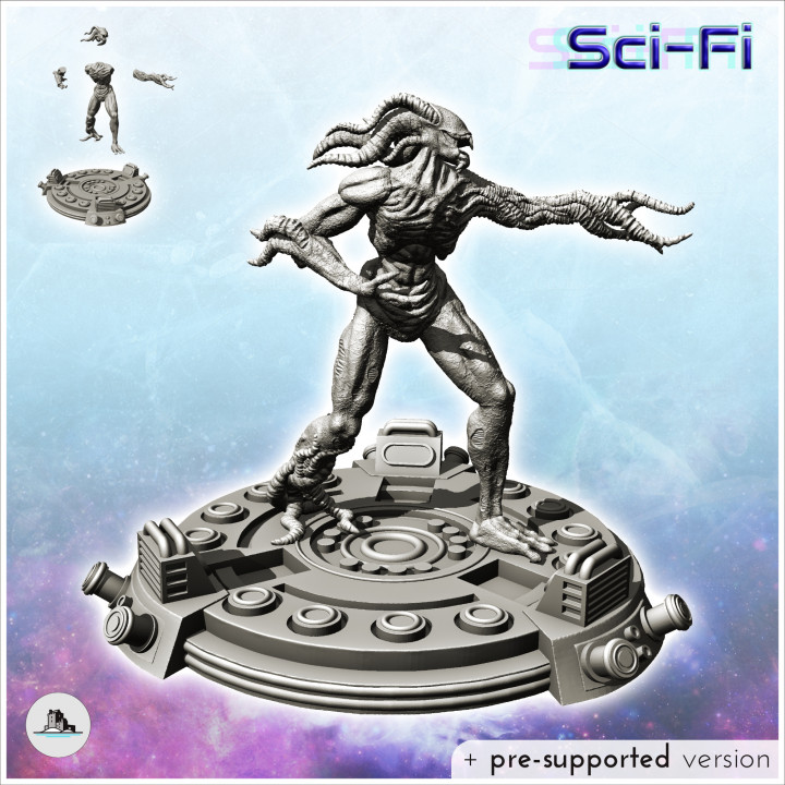 3D Printable Alien creature with multiple tentacles (12) - SF SciFi ...