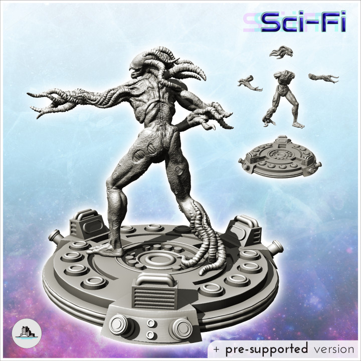 3D Printable Alien creature with multiple tentacles (12) - SF SciFi ...