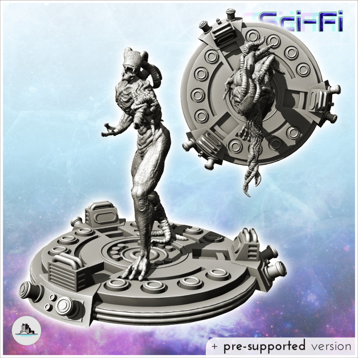 3D Printable Alien creature with multiple tentacles (12) - SF SciFi ...