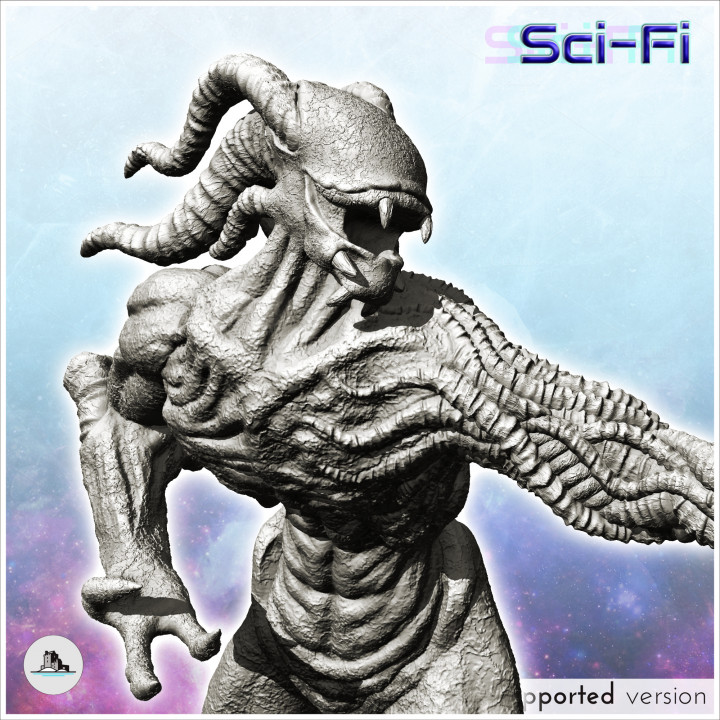 3D Printable Alien creature with multiple tentacles (12) - SF SciFi ...