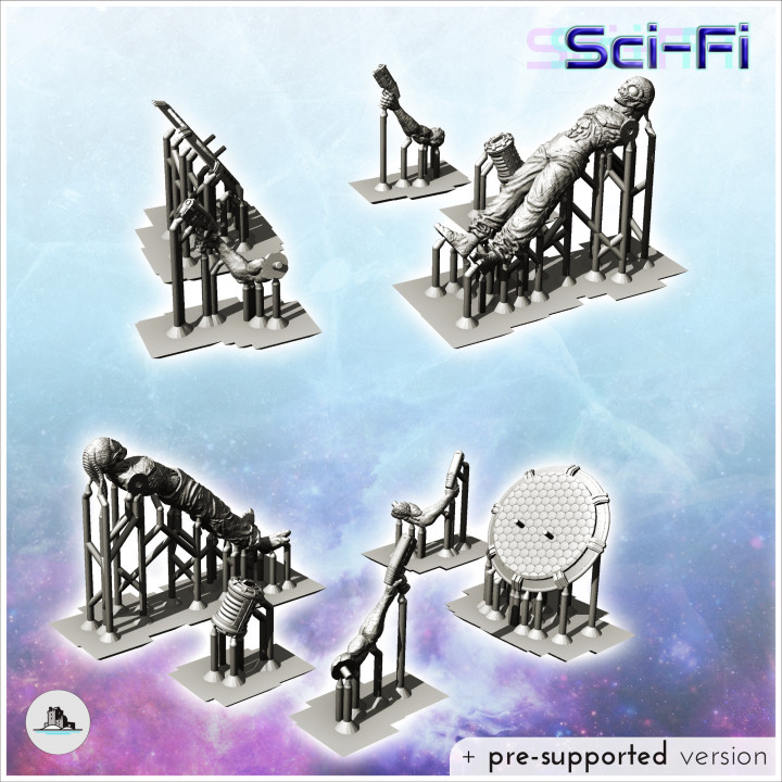 3D Printable Scaly-skinned alien warrior with double laser guns (13 ...