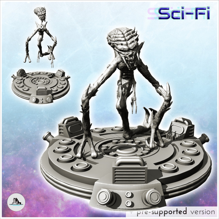 3D Printable Alien creature with triple legs and fangs (14) - SF SciFi ...