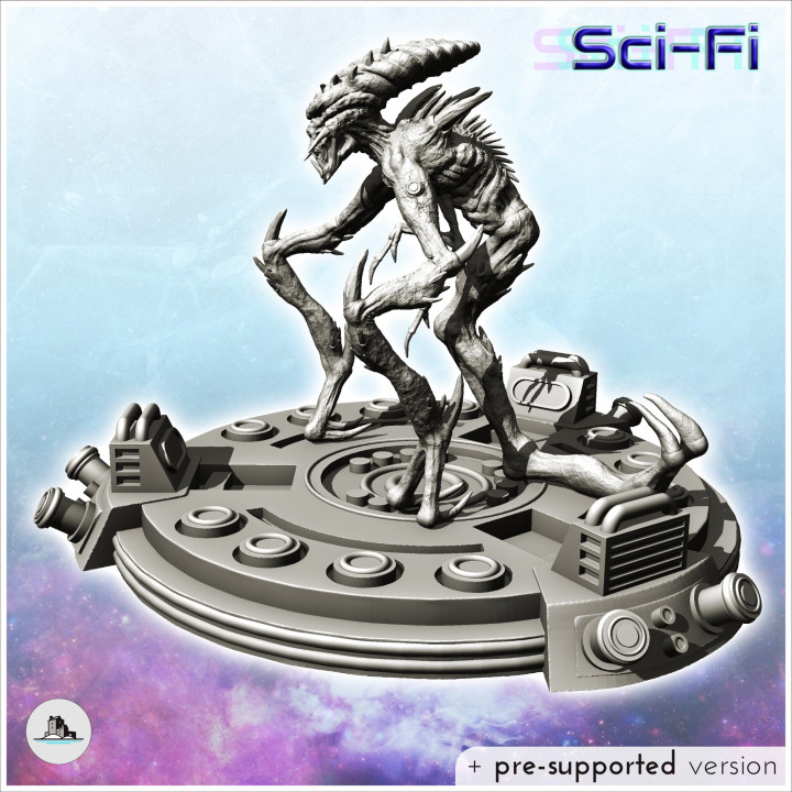 3D Printable Alien creature with triple legs and fangs (14) - SF SciFi ...