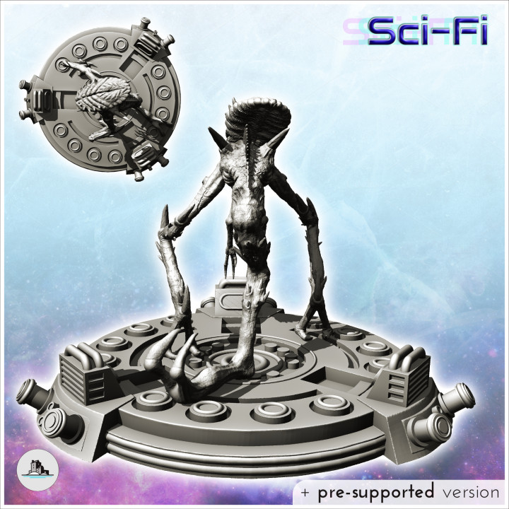 3D Printable Alien creature with triple legs and fangs (14) - SF SciFi ...